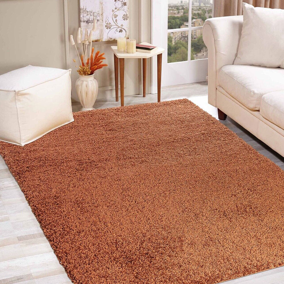 Salvador Oxford Shaggy Rug - Terracotta – Kwikbox ltd